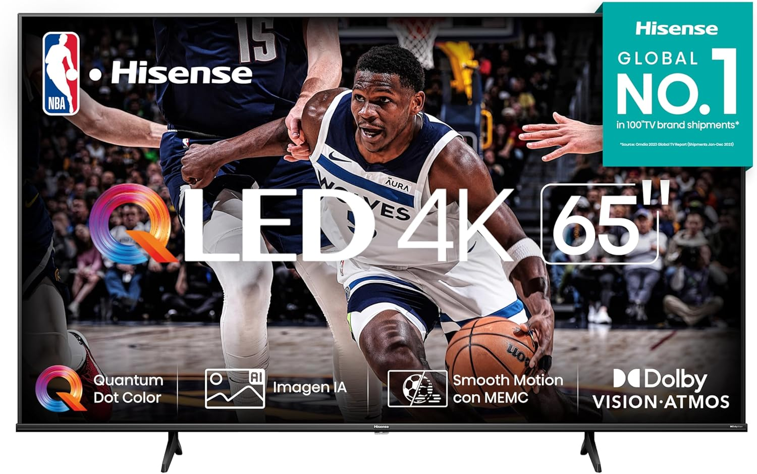 Pantalla Hisense QLED de 65″ con Google TV y Alexa | BuscaPromos