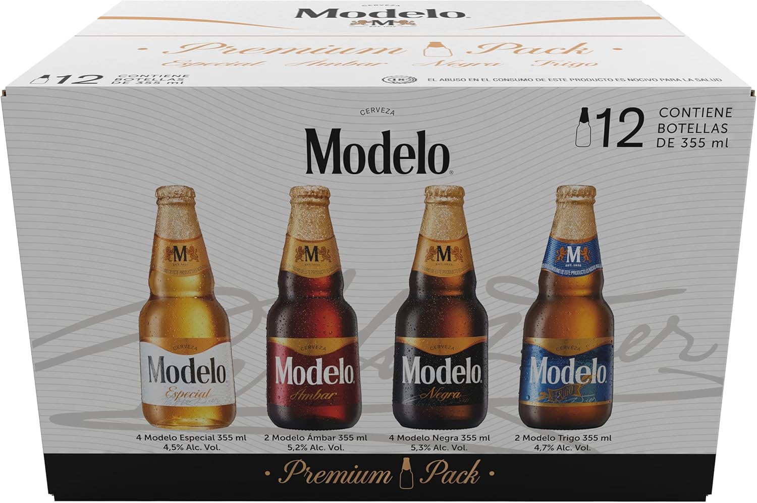 12 Pack Cerveza Modelo Especial, Ámbar, Negra y Trigo | BuscaPromos